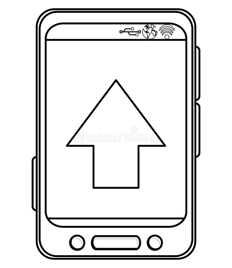 Cellphone with Arrow on Screen Stock Illustration - Illustration of ...