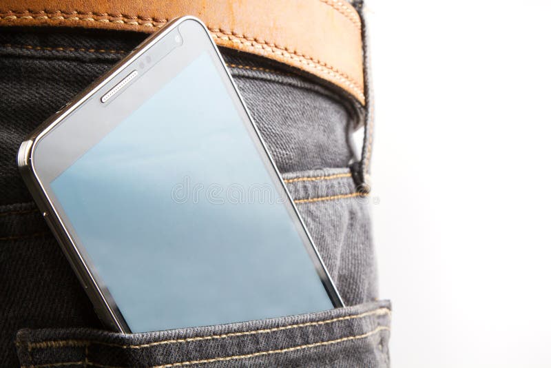 Cellphone in back pocket stock image. Image of phone - 51543135