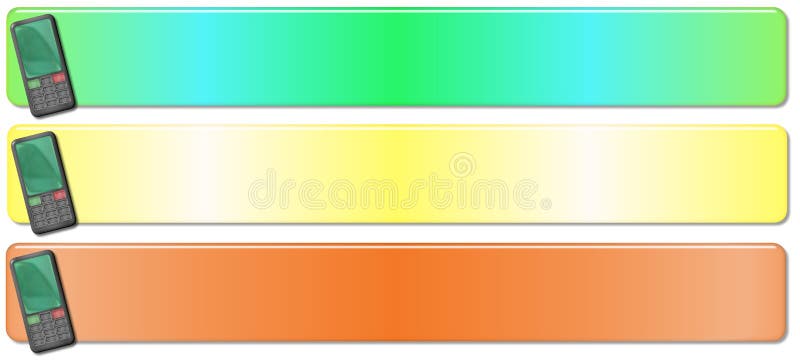 Cellphone Banners or Headers Stock Illustration - Illustration of ...
