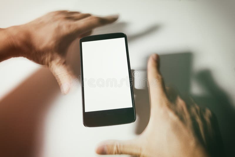 Cellphone and blur hands stock photo. Image of cellphone - 93077584