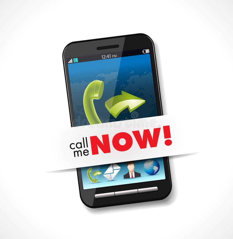 Cellphone - call me now stock vector. Illustration of centre - 36297557