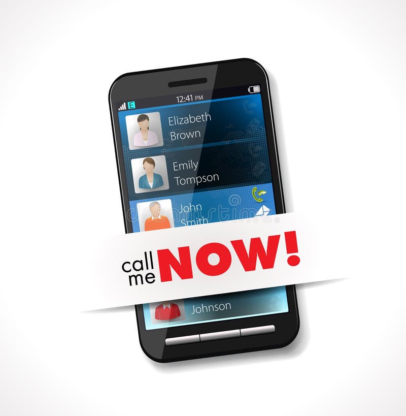 Cellphone - call me now stock vector. Illustration of centre - 36297557