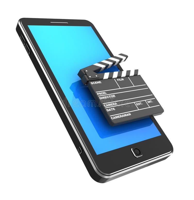 Streaming Video with Modern Mobile Phone Stock Illustration ...
