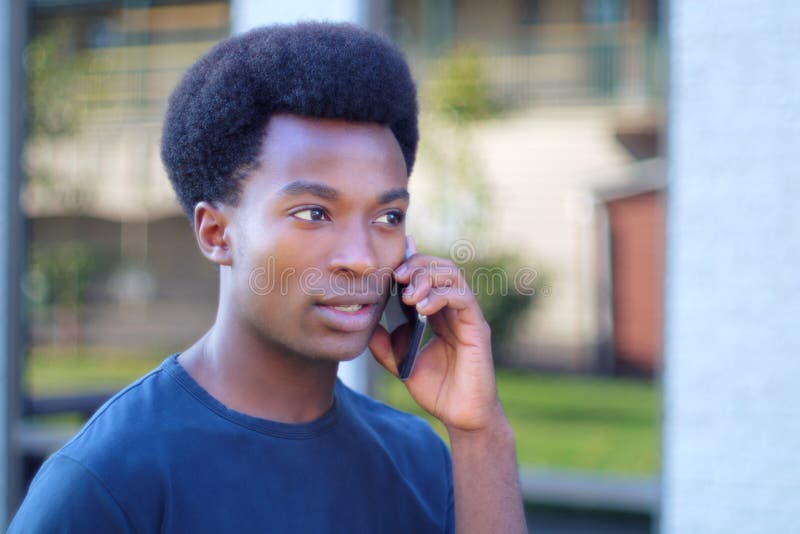 Cellphone Communication Young Man Using Smartphone Telephone Stock ...