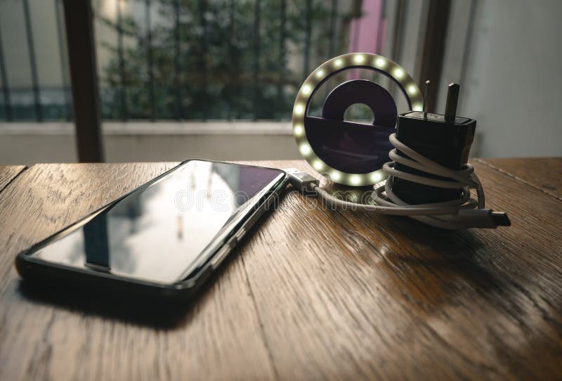 Cellphone Connected To Computer Stock Image - Image of table, computer ...