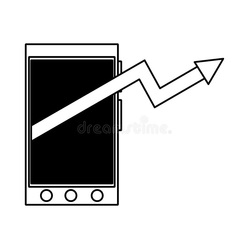 Cellphone and data arrow stock vector. Illustration of report - 142084219