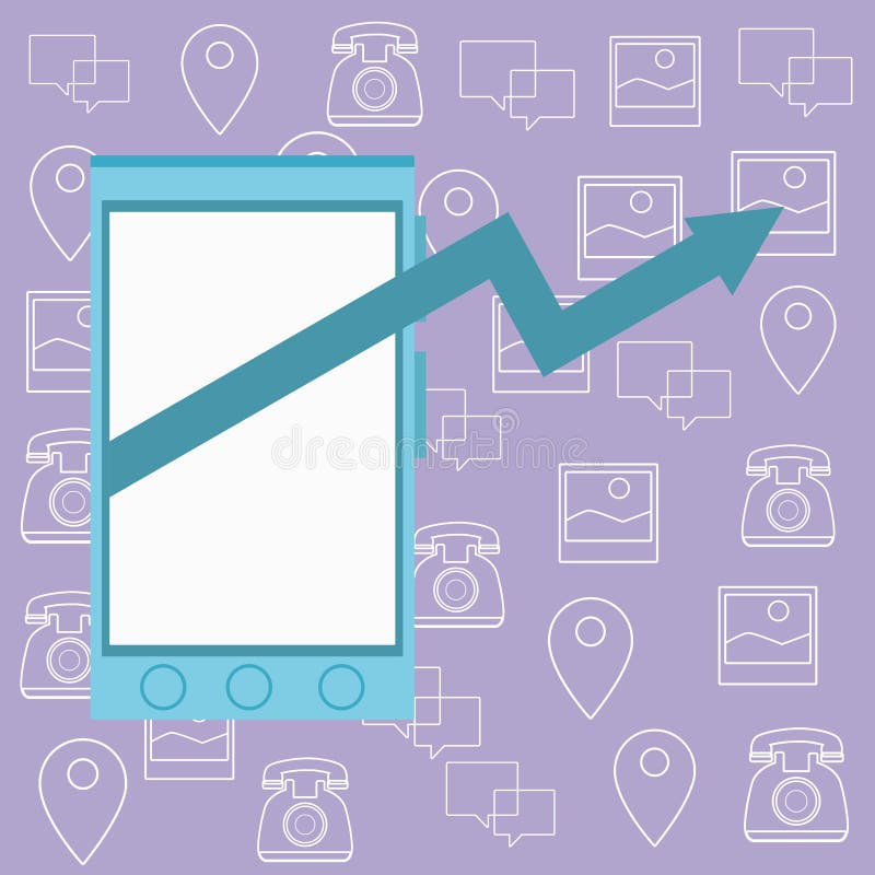 Cellphone and data arrow stock vector. Illustration of screen - 142103639