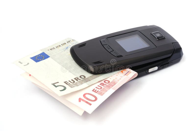 Cellphone with euro stock photo. Image of telecommunications - 2277114