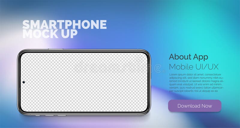 Smart Phone Mockup on Green Background with Blank Screen. Vector Cell ...