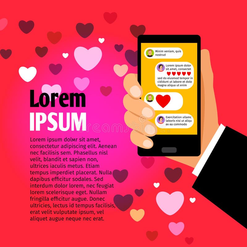 Cellphone Love Chat Communication Stock Vector - Illustration of ...