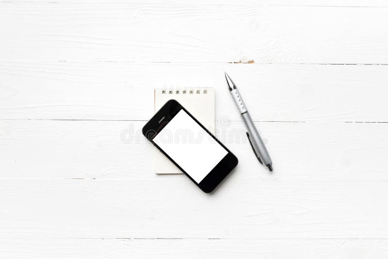 Cellphone with Notepad and Pen Stock Photo - Image of note, phone: 61089196