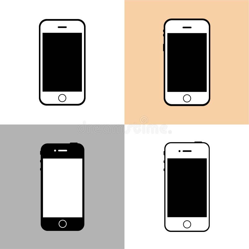 Cellphone Outline Vector Template. Technology Mock Up Stock Vector ...
