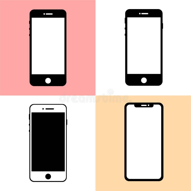 Cellphone Outline Vector Template. Technology Mock Up Stock Vector ...