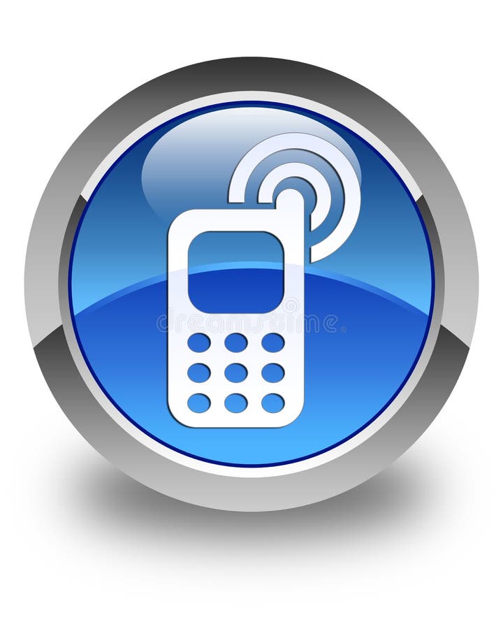 Cellphone Ringing Icon Glossy Blue Round Button Stock Illustration ...