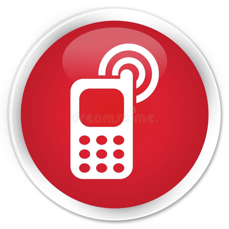 Cellphone Ringing Icon Premium Red Round Button Stock Illustration ...