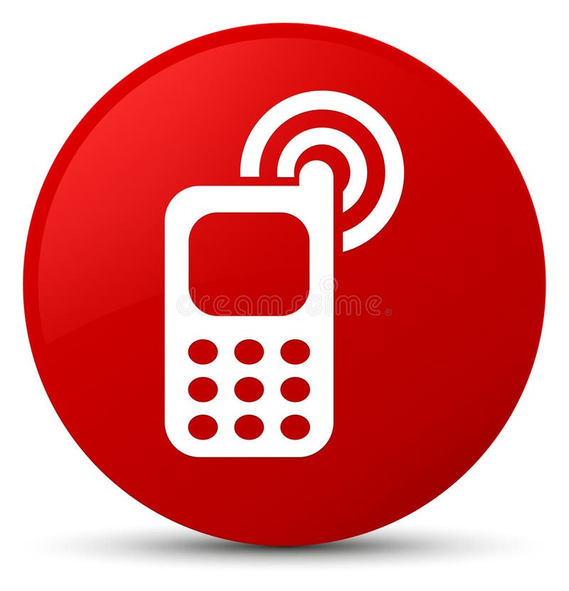 Cellphone Ringing Icon Red Round Button Stock Illustration ...