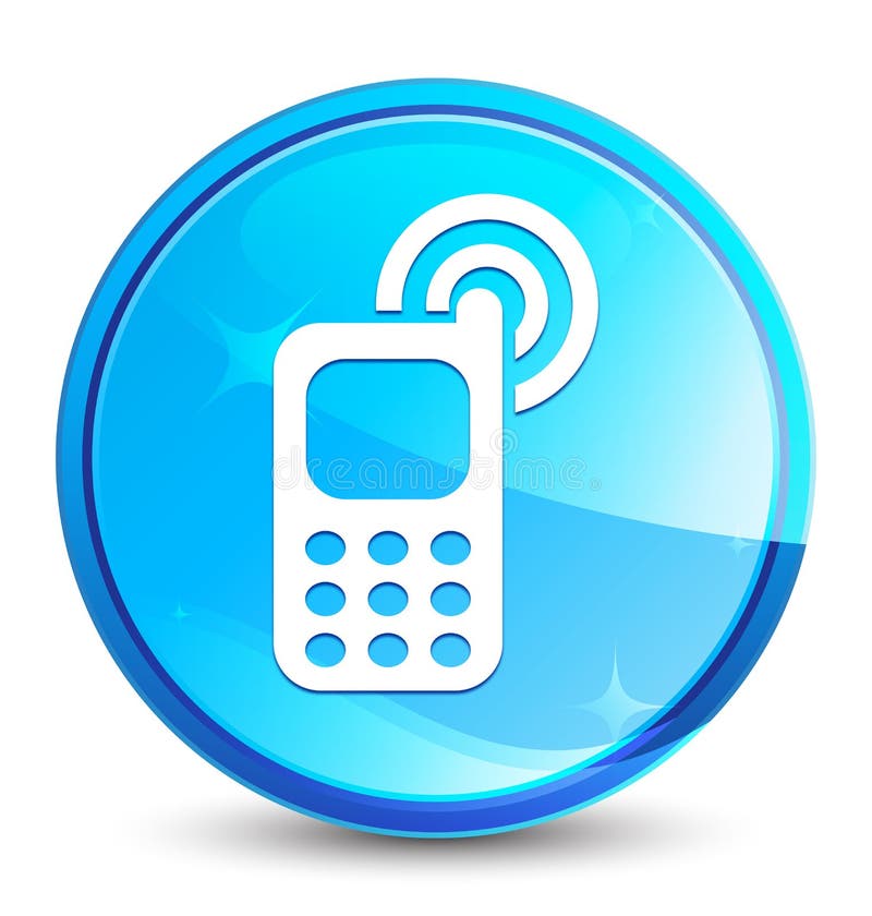 Cellphone Ringing Icon Splash Natural Blue Round Button Stock Vector ...