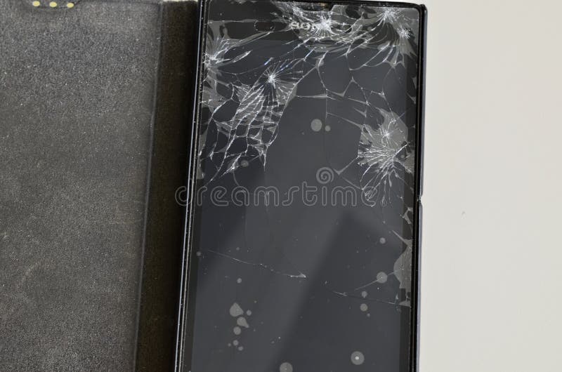 Phone Screen with Broken Glass Stock Photo - Image of drop, accident ...