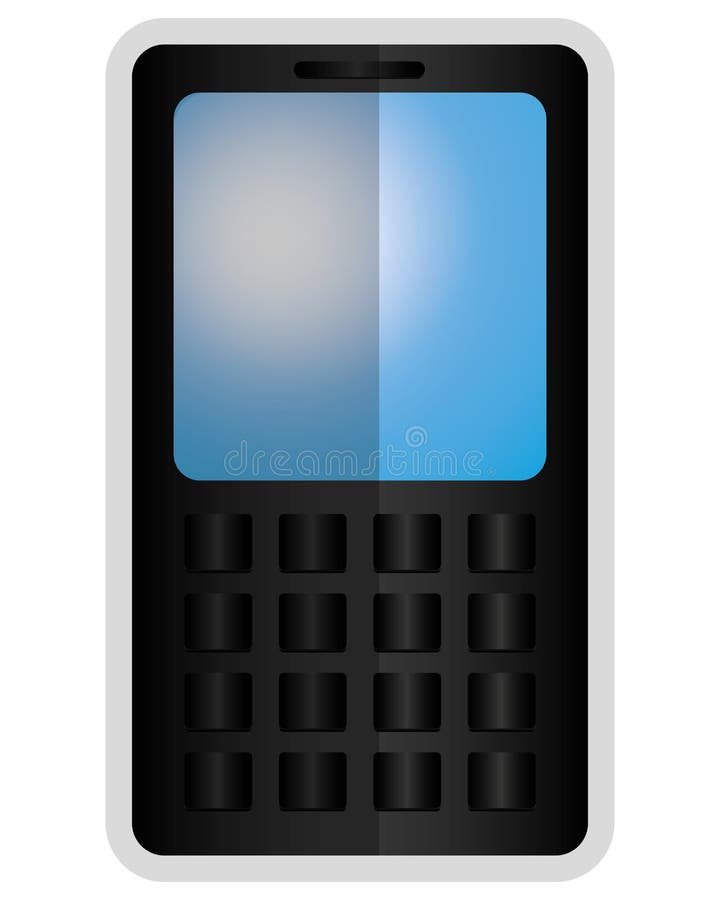 Cellphone with Several Buttons Below Screen Icon Stock Illustration ...