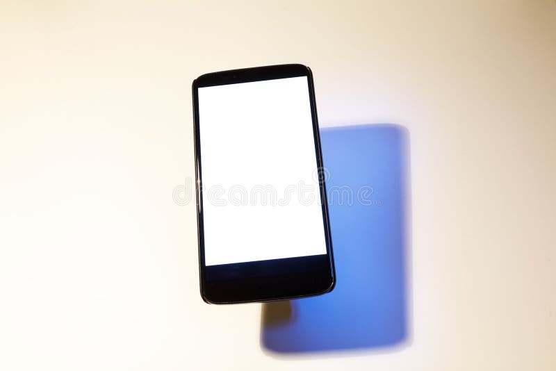Cellphone with shadow stock image. Image of smartphone - 93077665