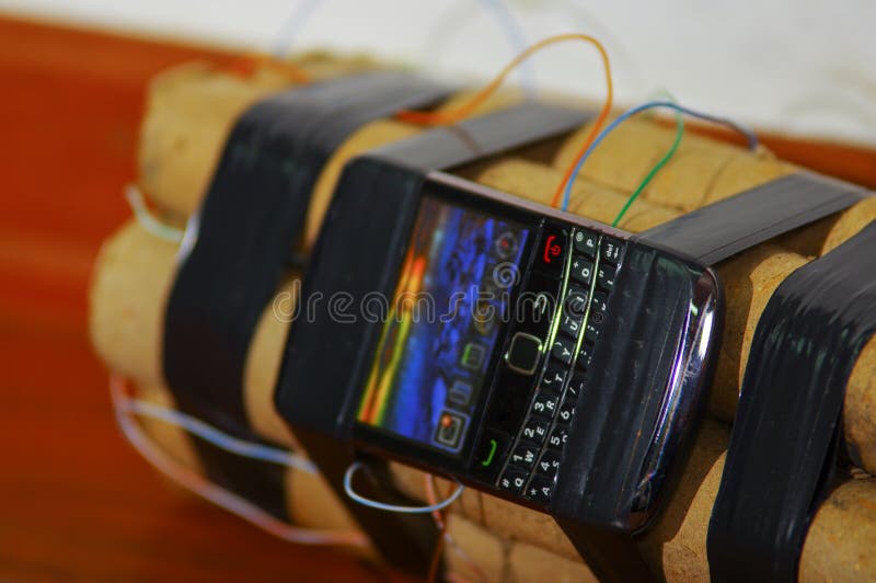 Set of Explosives with a Cellphone As Detonator Stock Image - Image of ...