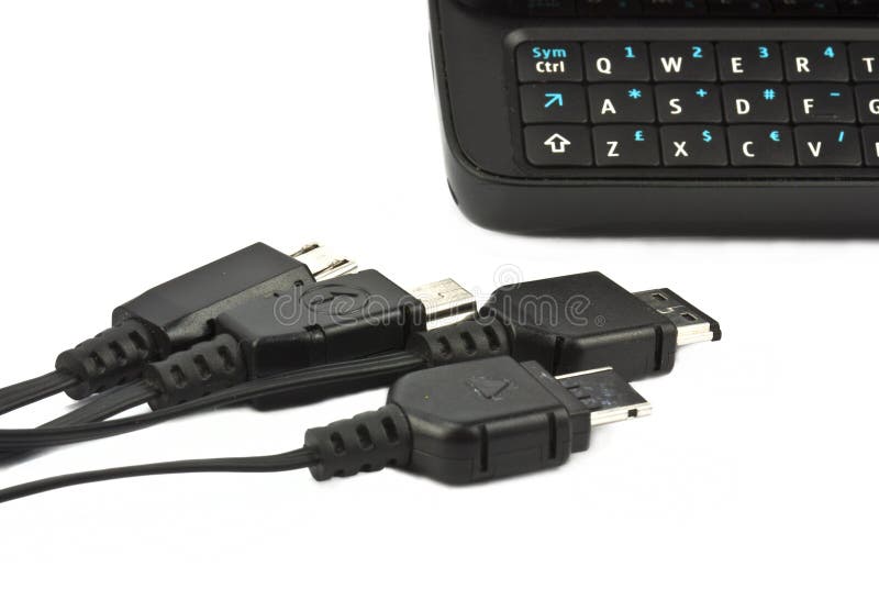 Cellphone Usb Charging Plugs with Keyboard Mobile Stock Image - Image ...