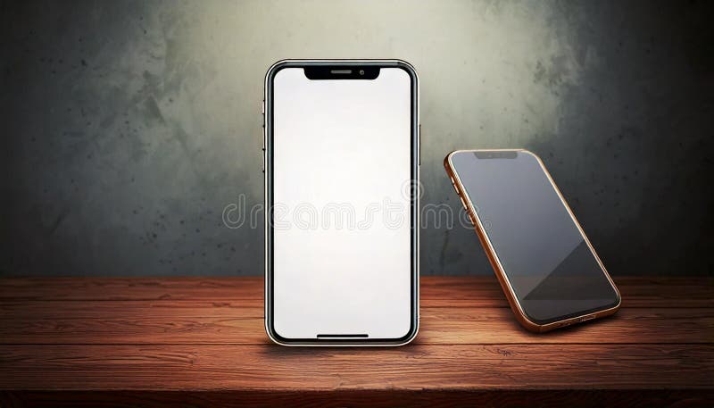 Cellphone with White Blank Screen Template Stock Illustration ...
