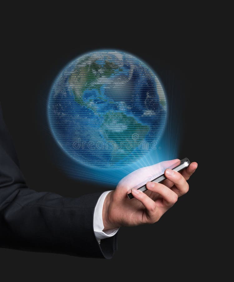 Mobile Phone World Communication Stock Illustration - Illustration of ...