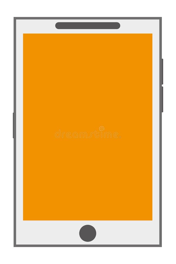 Cellphone yellow screen stock illustration. Illustration of blank ...