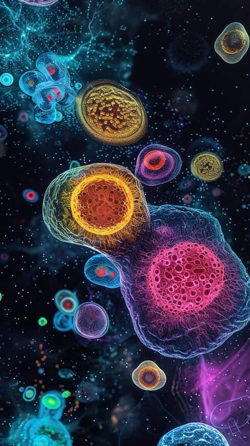 Cells As Seen through a Microscope Vertical Baclground Stock Image ...