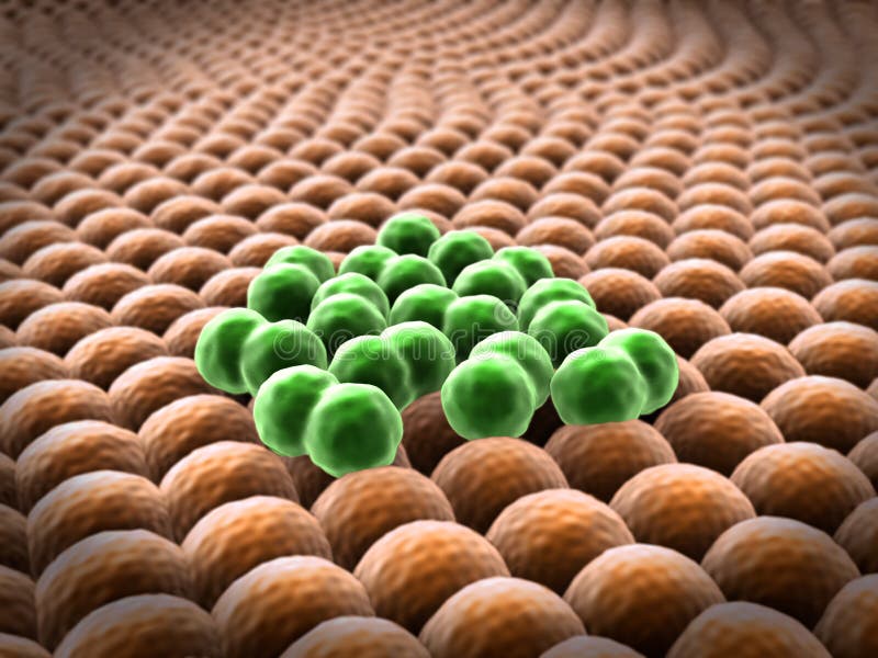 Cells and cancer cells stock illustration. Illustration of molecule ...