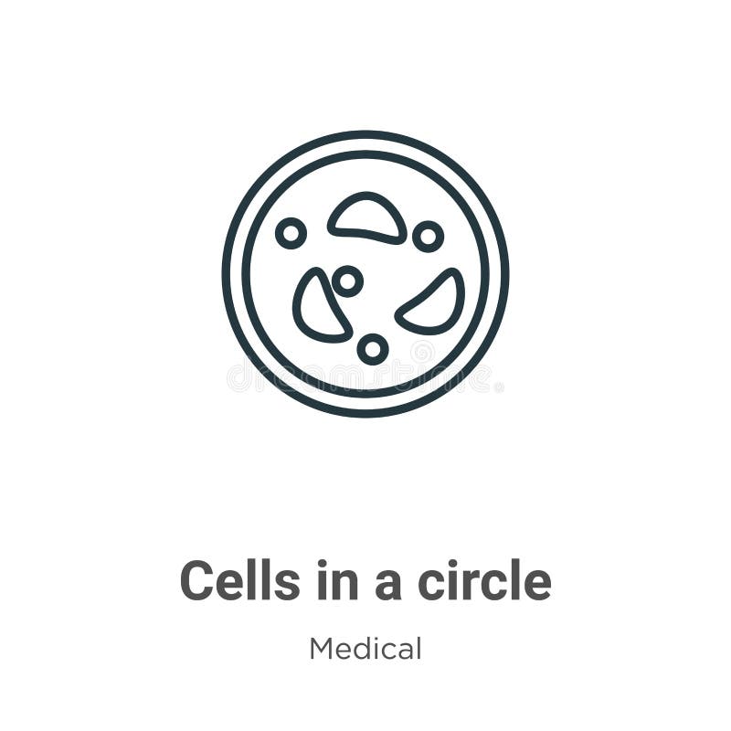 Cells in a Circle Outline Vector Icon. Thin Line Black Cells in a ...