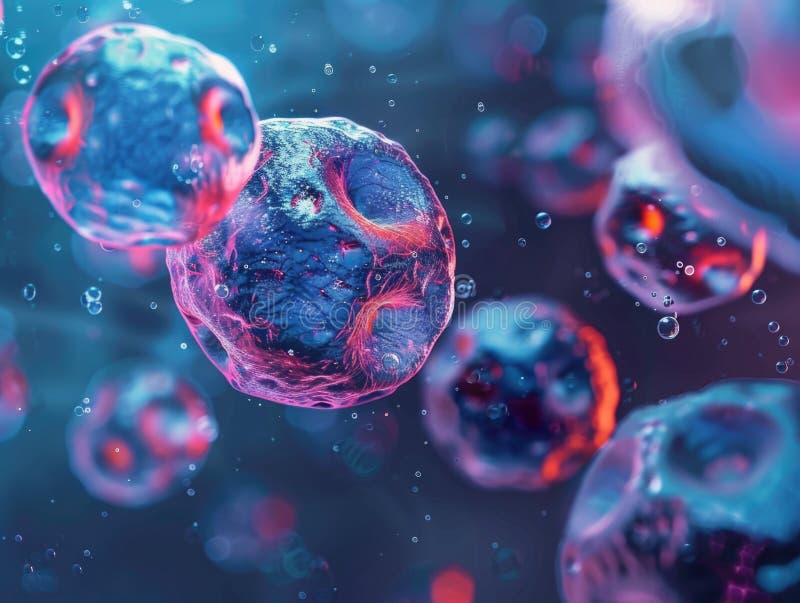 Close-up of cell cluster stock photo. Image of magnified - 374504332