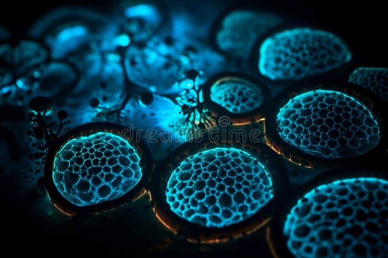 Cells in the Dark. Generative AI. Stock Illustration - Illustration of ...