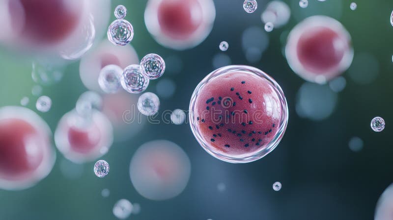 Microscopic View of Cells and Bubbles in a Biological Environment ...