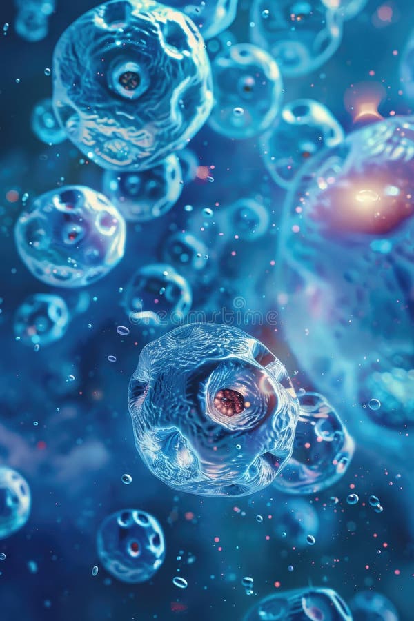 Cells Floating in the Air, Suitable for Science and Technology Concepts ...