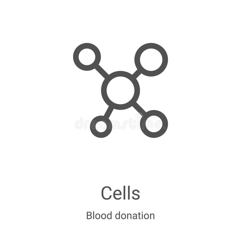 Cells Icon Vector from Blood Donation Collection. Thin Line Cells ...
