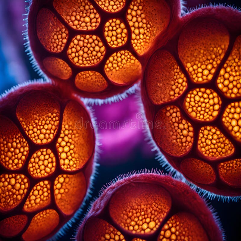 A Close Up Digital Illustration of Quantum Biology and a Cell. Stock ...