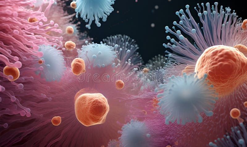 Cells or Micro Organisms or Microscopic Life Zoom in, Ai Generative ...