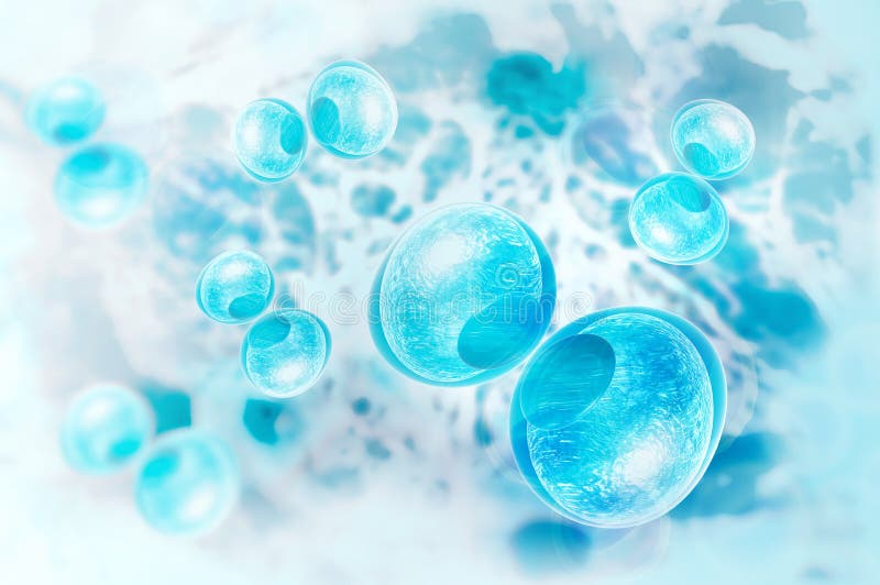 Cells with Nucleus on Scientific Background Stock Illustration ...