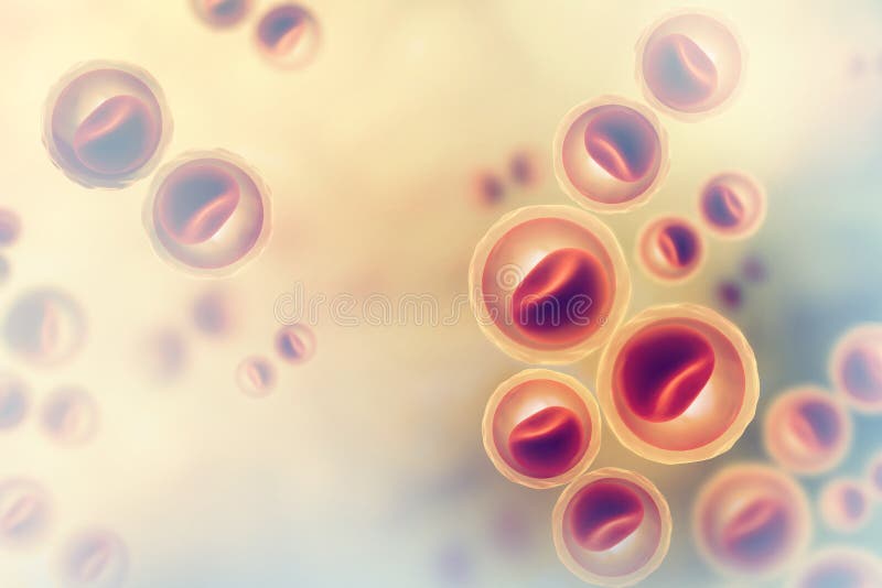 Cells with Nucleus on Scientific Background Stock Image - Image of ...
