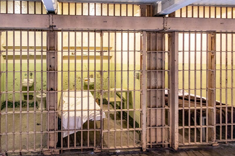Cells of One of the Modules and Blocks of the Maximum Security Federal Prison of Alcatraz. Stock ...
