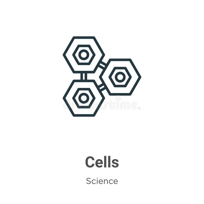 Cells Outline Vector Icon. Thin Line Black Cells Icon, Flat Vector ...