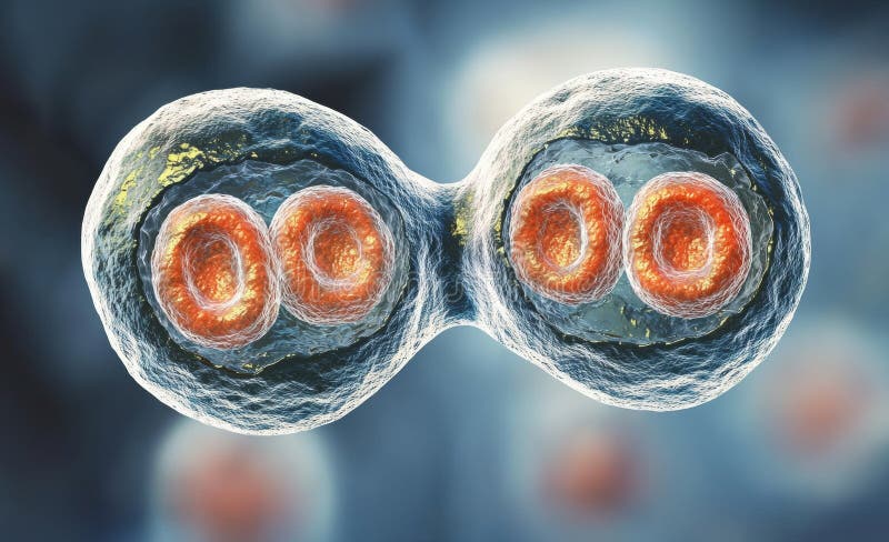 Cells Seen through a Microscope. Investigation of Stem Cells. Therapy ...