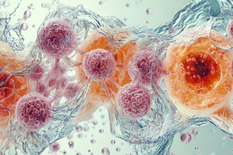 Cells Under High-powered Magnification, Suitable for Medical or ...