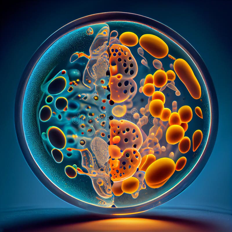 Cells Under Microscope, Generatie Ai Illustration Stock Illustration ...