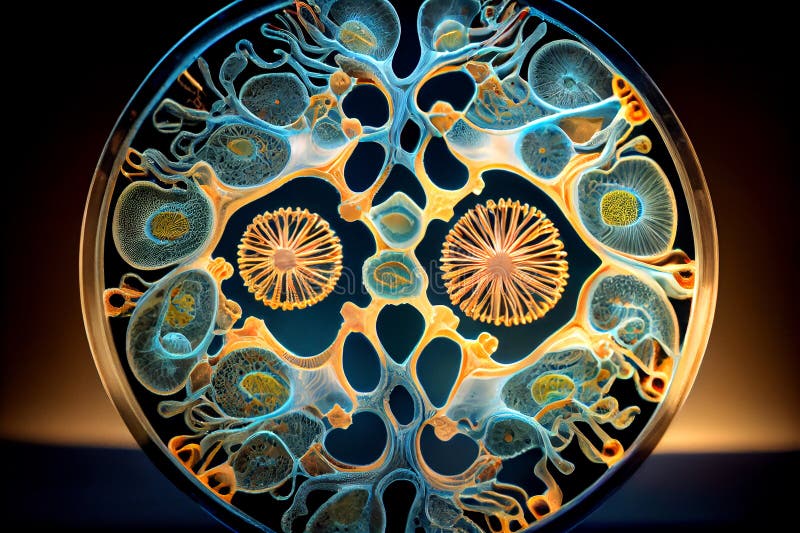 Cells Under Microscope, Generatie Ai Illustration Stock Illustration ...