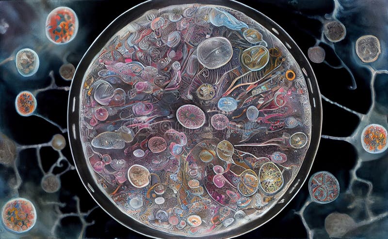 Cells Under Microscope, Generatie Ai Illustration Stock Illustration ...