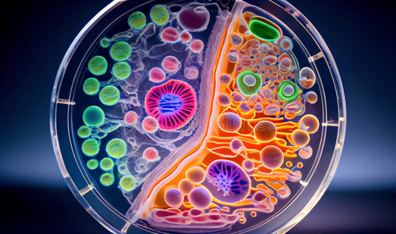 Cells Under Microscope, Generatie Ai Illustration Stock Photo - Image ...