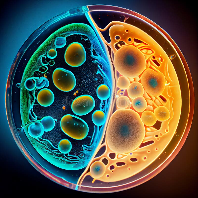 Cells Under Microscope, Generatie Ai Illustration Stock Illustration ...